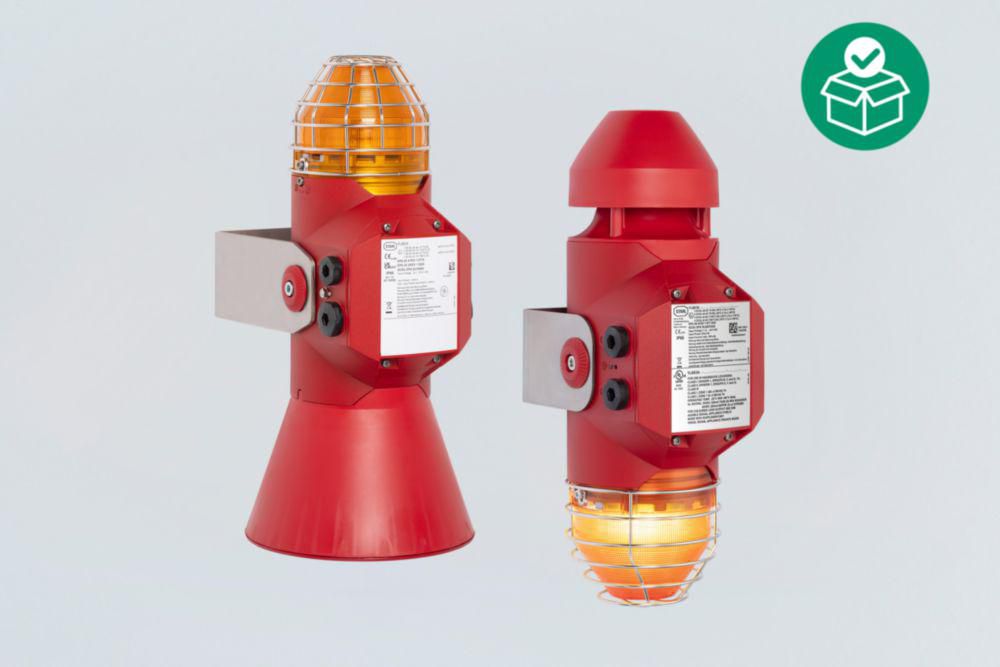 Audible/visual signalling device Horn/LED light fitting In flameproof ...