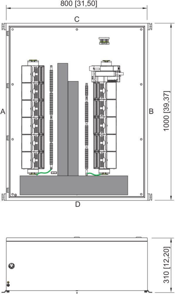 Remote I/O IS1+ NEC/CE Code standard enclosure with shielding bar, Blue ...