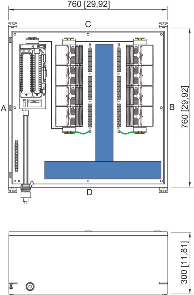 Remote I/O IS1+ NEC/CE Code standard enclosure with shielding bar, Blue ...